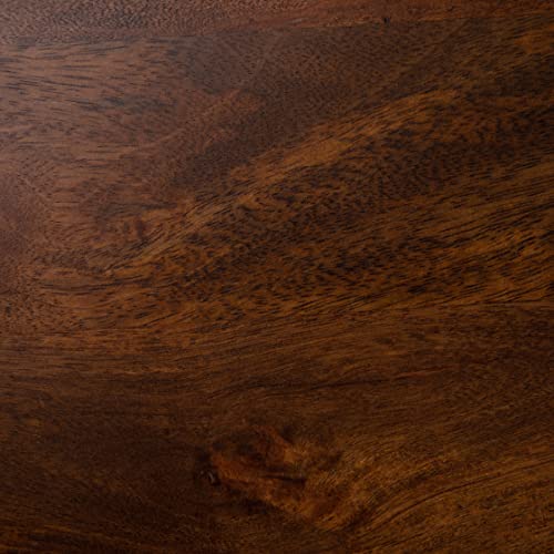 SIMPLIHOME Watkins SOLID MANGO WOOD 72 inch x 36 inch Rectangle Industrial Contemporary Dining Table with Inverted Metal Base in Dark Brown, for the Dining Room and Kitchen, Industrial Contemporary