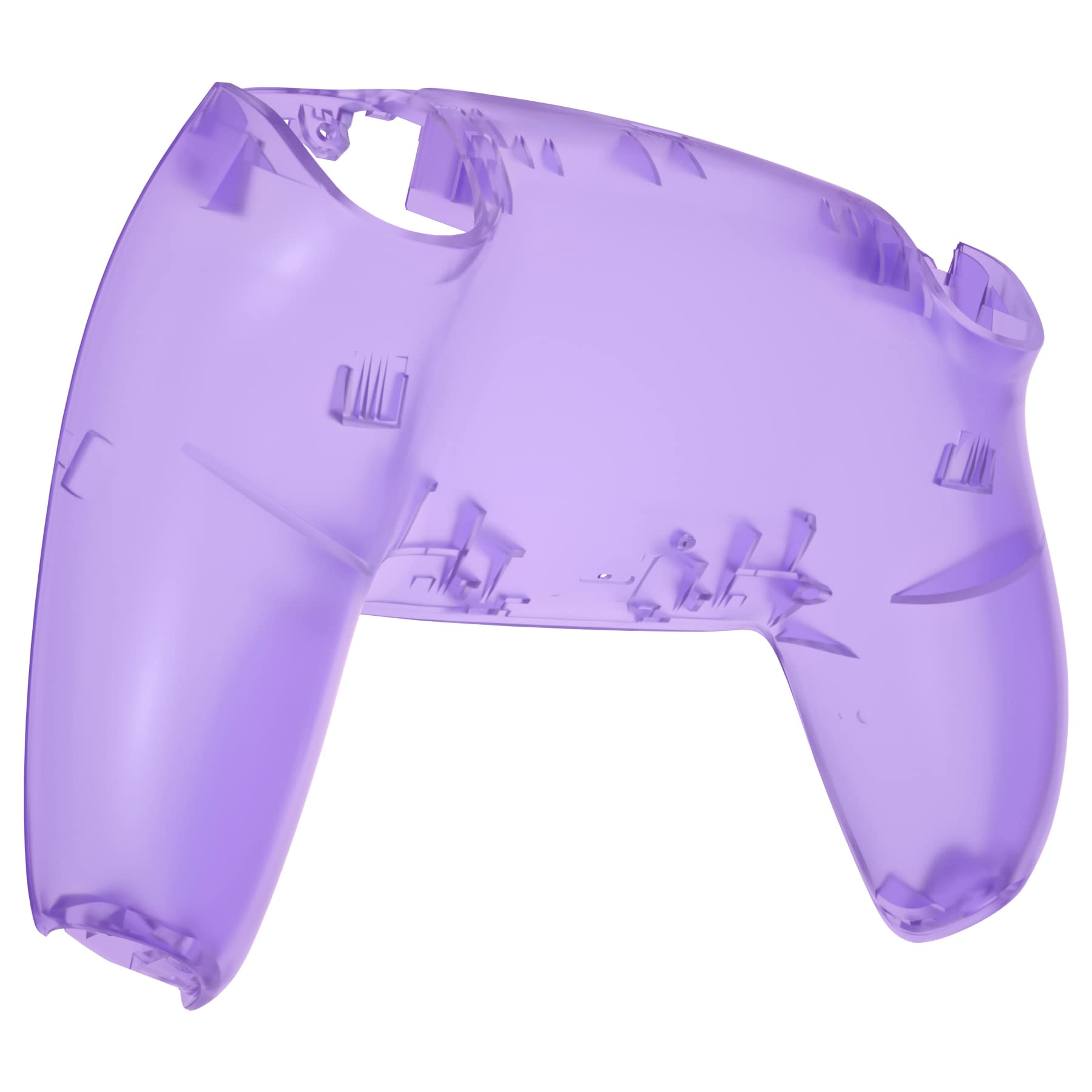 eXtremeRate Clear Atomic Purple Custom Back Plate Bottom Shell Compatible with ps5 Controller, Replacement Back Shell Cover Compatible with ps5 Controller