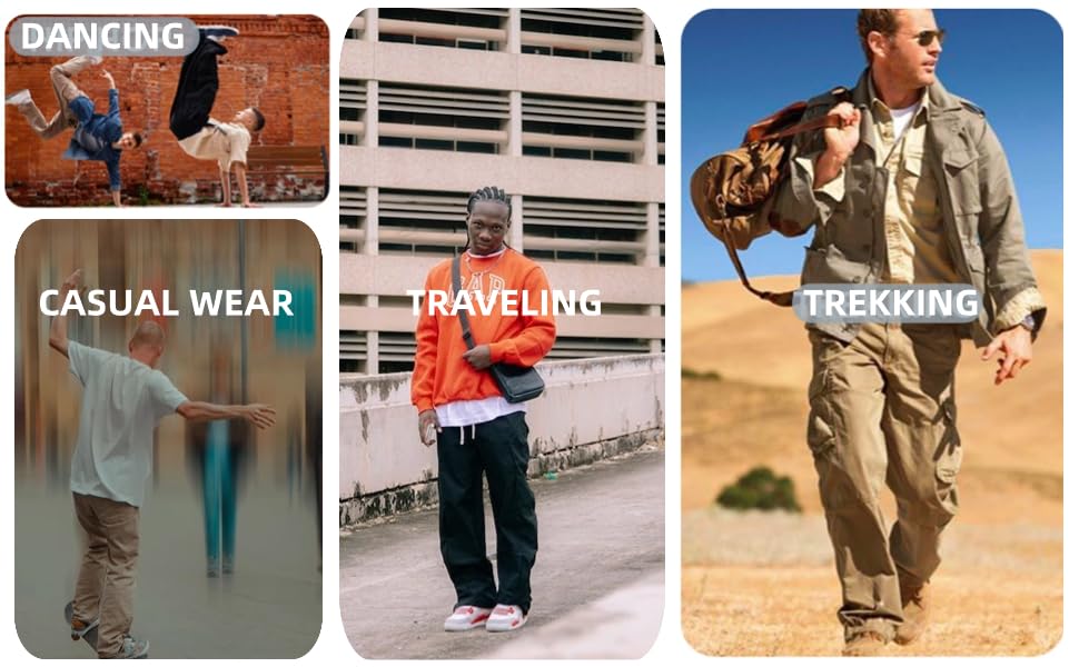 AIFARLD Mens Cargo Pants Multi Pockets Hiking Pants Cotton Stretch Elastic Waist Lightweight Trousers Outdoor Casual Relaxed Fit