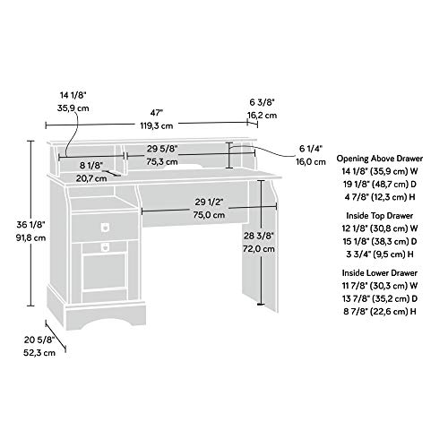 Sauder Graham Hill Desk, Salt Oak finish