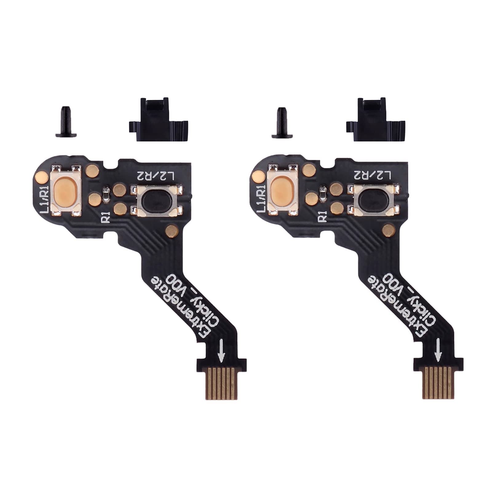 eXtremeRate Clicky Hair Trigger Kit for PS5 Controller BDM-010 & BDM-020 Shoulder Buttons, Custom Flashshot Trigger Stop Flex Cable for PS5 Controller BDM-010 BDM-020