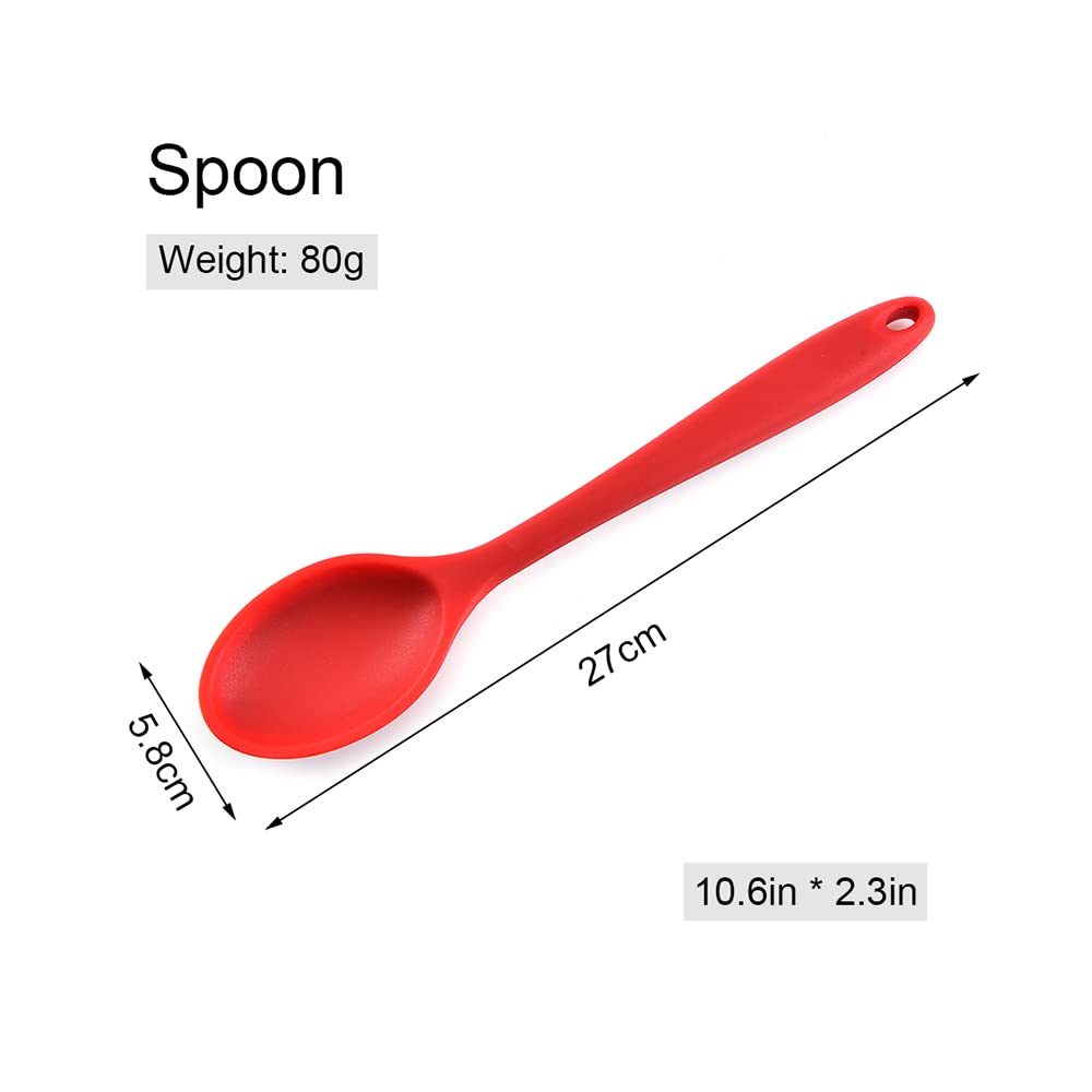 ADBEN Silicone Kitchen Utensil Set 10 Pcs Heat Resistant Non-Stick Spoon Spatula Ladle Cooking Tools Dinnerware