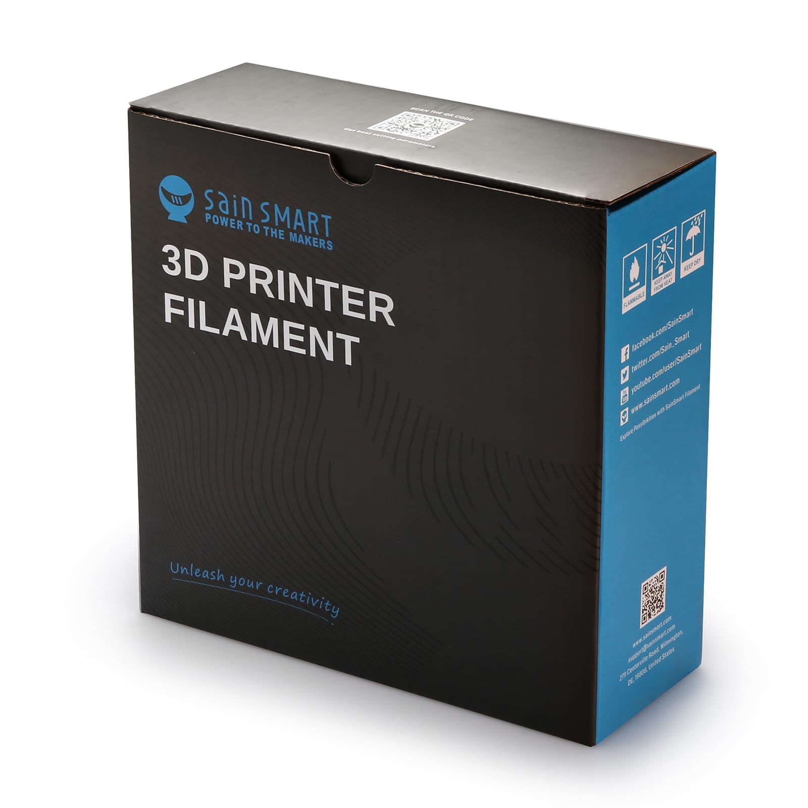 SainSmart - TPU-BLU-0.25KG1.75 SAINSMART 1.75mm 250g Flexible TPU 3D Printing Filament, Dimensional Accuracy +/- 0.05 mm (Blue)