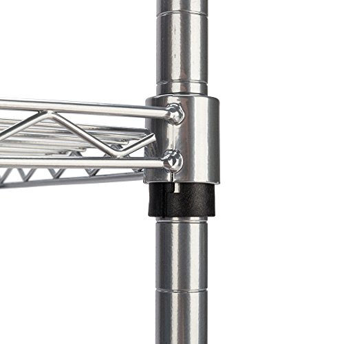 Wire Shelving Unit Adjustable Steel Wire Rack Chrome, Heavy Duty Storage Shelving Unit On 4'' Wheel Casters, Metal Organizer Wire Rack,for Kitchen (4 Tiers - 23.6W x 13.7D x 47.2H)