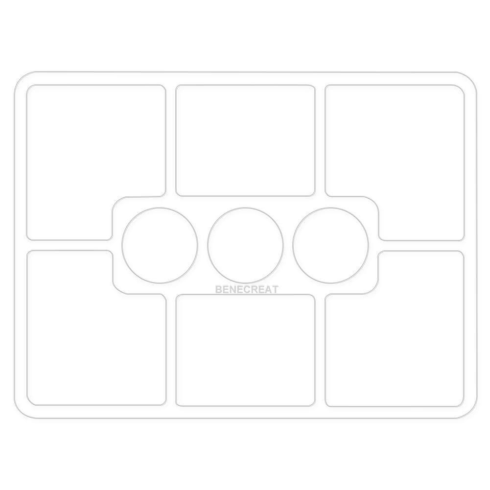 BENECREAT 9 Pocket Acrylic Valet Tray Router Templates for Woodworking 15×11.2×0.2inch Clear Router Inlay Template Rectangle Acrylic Router Jig DIY Wood Craft Tools Tracing Guide