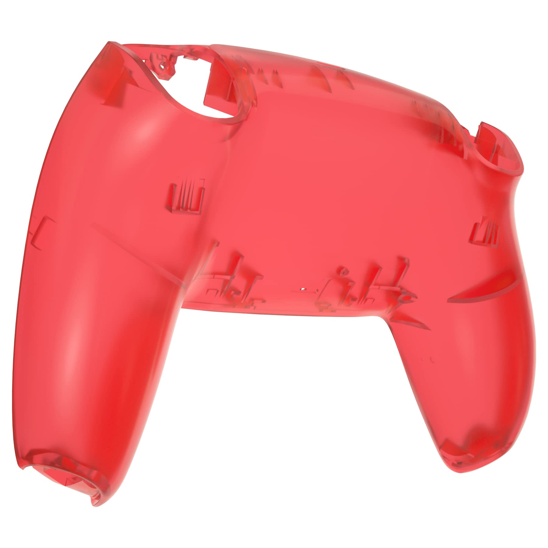 eXtremeRate Full Set Shell with Buttons Touchpad Cover, Clear Red Custom Replacement Decorative Trim Shell Front Back Plates Compatible with p s 5 Controller BDM-030 BDM-040 BDM-050