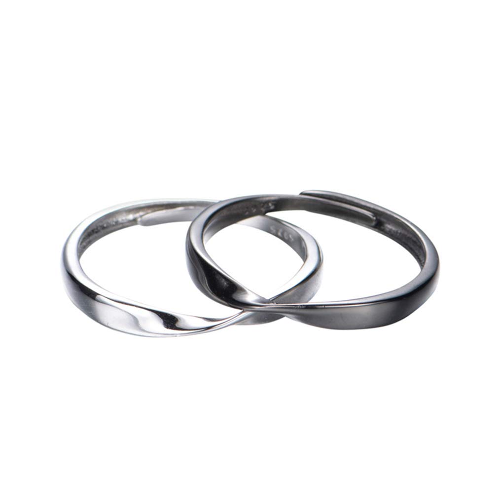 Ai.Moichien Wedding Bands Rings Adjustable Open Silver Plated Minimalism Mobius Women Promise Jewelry Gifts