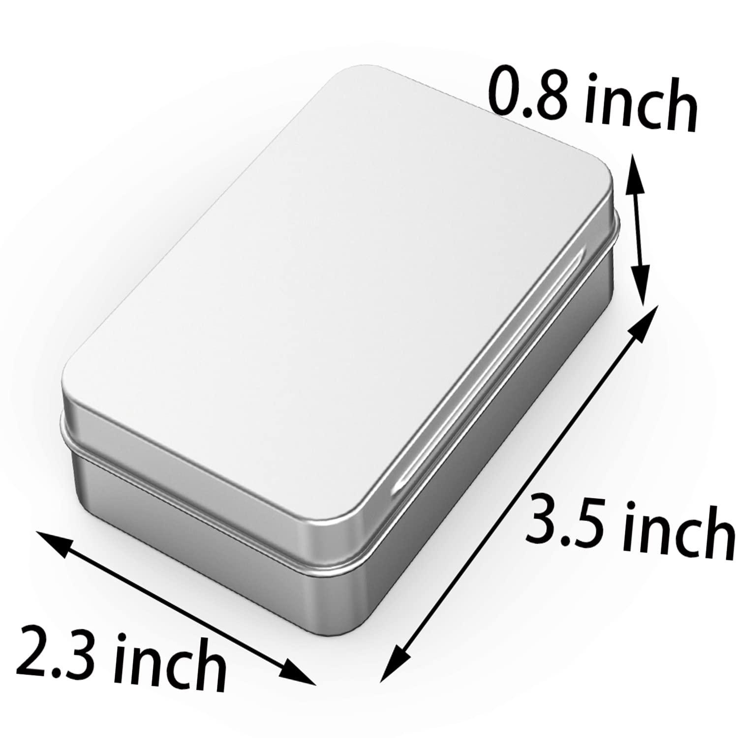 Axe Sickle 8 Pack Tin Box Containers 3.7 x 2.4 x 0.8 Inch Metal Tins Storage Box with Hinge Lids, for Home Storage, Outdoor Active Storage Containers, Home Organizer Small Tins, Silver