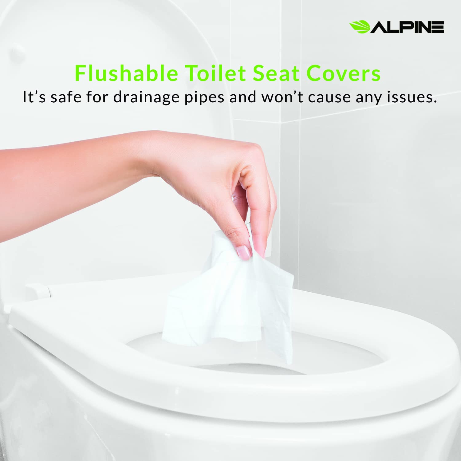 Alpine Industries 20 Packs of 250 Half-Fold Toilet Seat Covers - For Adults and Kids Potty Training, 100% Biodegradable - White (5000 Sheets)