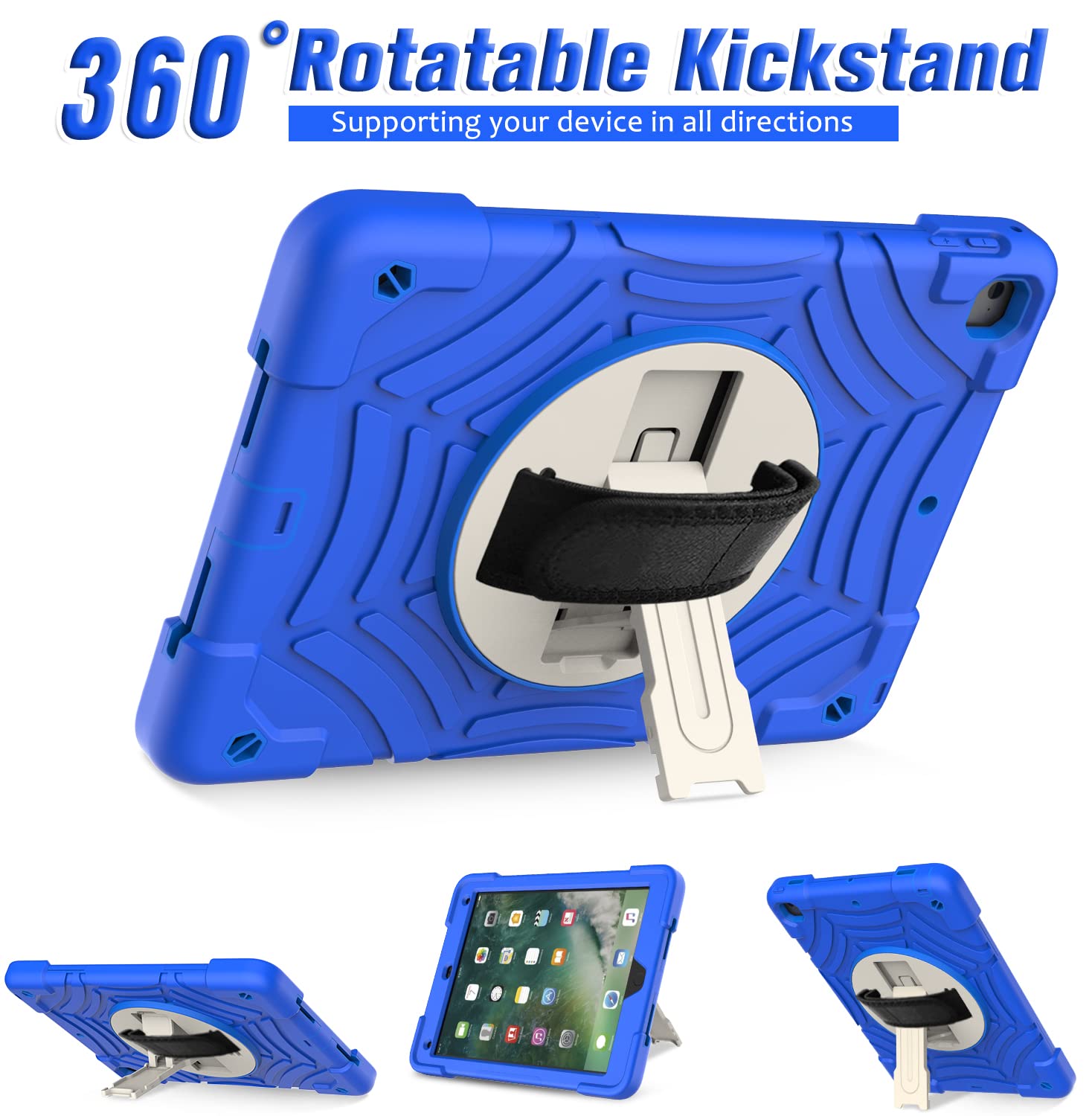 AVAWO iPad 9.7in 6th Generation Case with Protector&Strap&Kickstand
