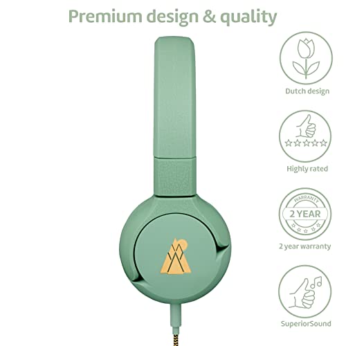 POGS Kids Wired Headphones | The Elephant | Foldable and Durable Headphones for Kids 3+ with Volume Control, Microphone, Volume Limiter 85 dB | Music-Sharing Function | (3.2ft, 3.5mm)