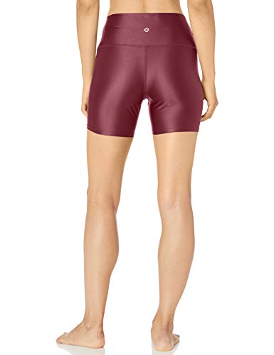 Amazon Brand - Core 10 Women's Icon Series Liquid Shine High Waist Yoga Short β 5 Merlot, Large