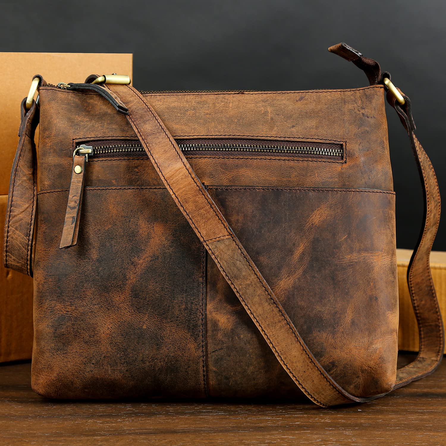 Leather Crossbody Bags for Women | Genuine Leather Crossbody Shoulder Messenger Bag for Women