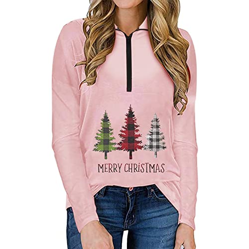 ayaso Womens Xmas Long Sleeve Crew Neck Top Comfy Sweater Loose Tees Printed Pullover Casual Sweatshirts Graphic Blouse