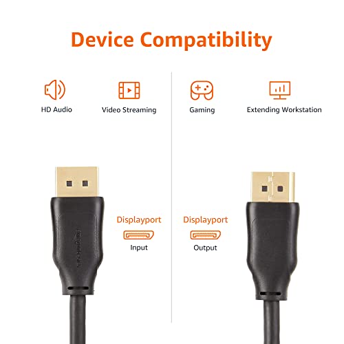 Amazon Basics Uni-Directional DisplayPort to HDMI Display Cable - 10 Feet & DisplayPort to DisplayPort HD Display Cable - 10 Feet