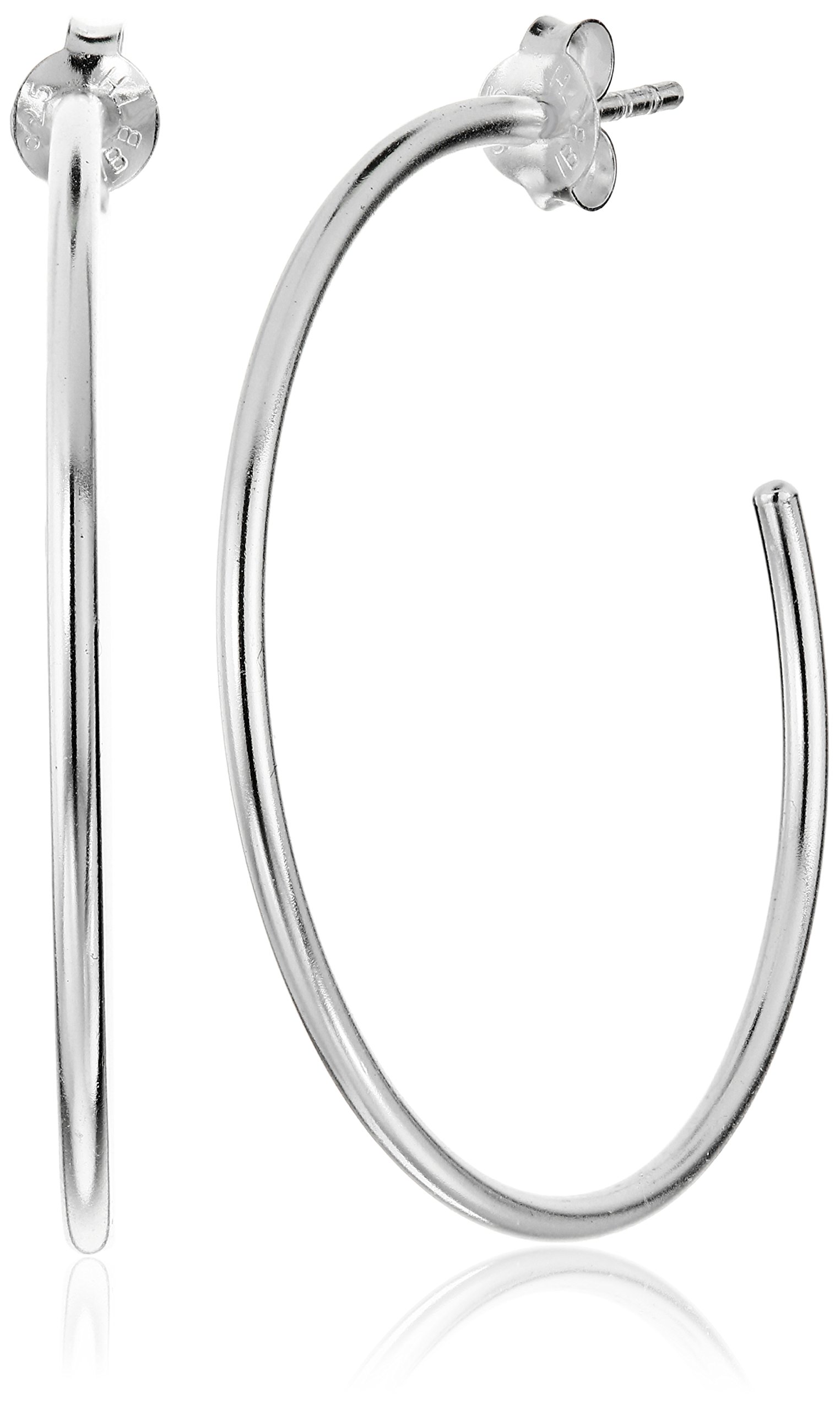 Amazon Essentials Sterling Silver Lightweight Polished 45mm C-Hoop Earrings, (previously Amazon Collection)