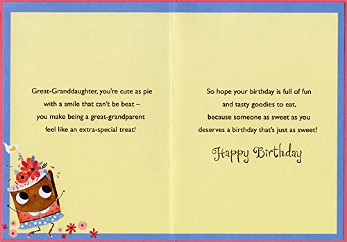 Designer Greetings Slice of Cake with Big Eyes and Red Sneakers Juvenile Birthday Card for Great-Granddaughter