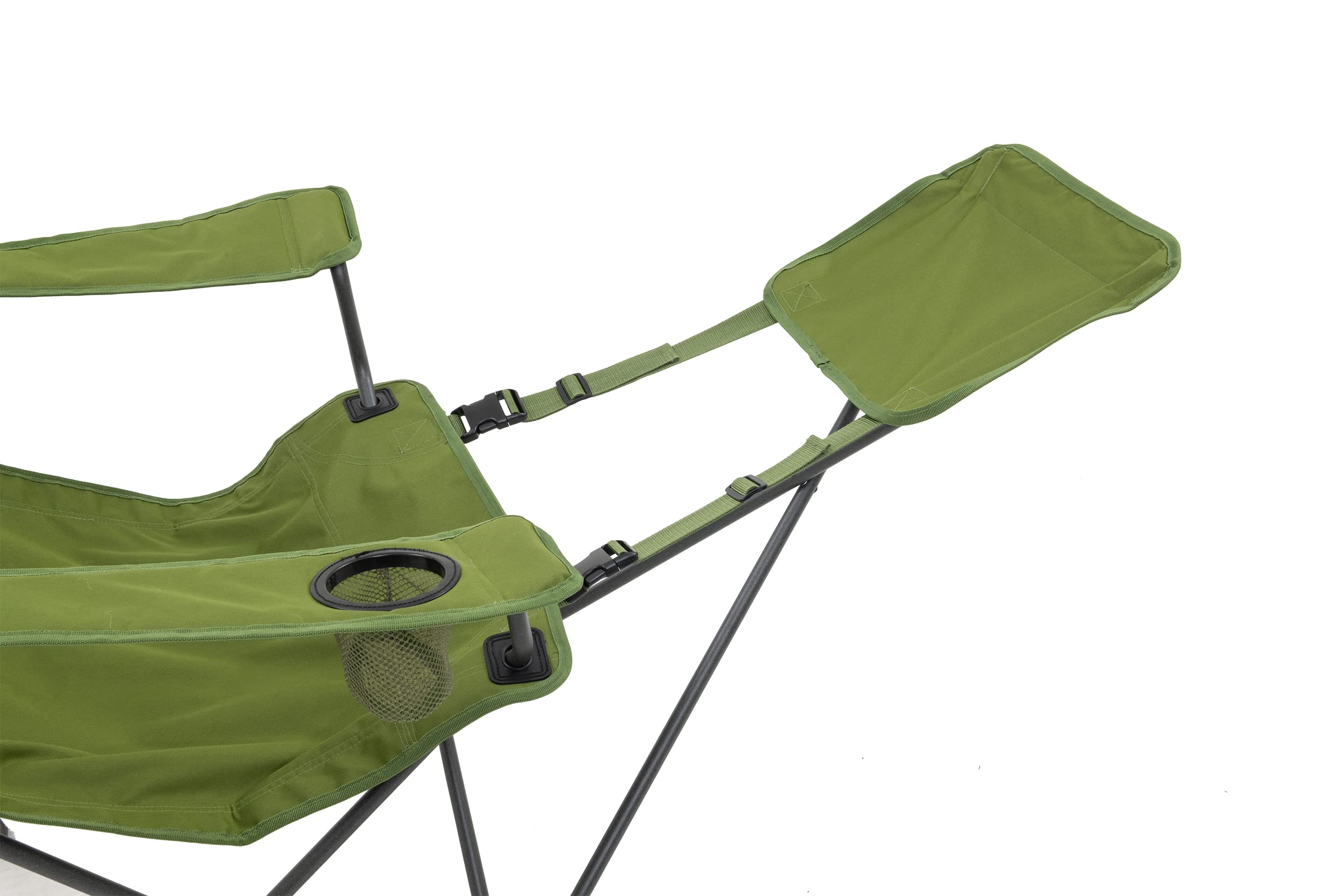 ALPS Mountaineering Escape Lounge Camping Chairs for Adults with Footrest and Adjustable Armrests, Sturdy Steel Frame, Compact Foldable Design, and Carry Bag, Gray/Blue