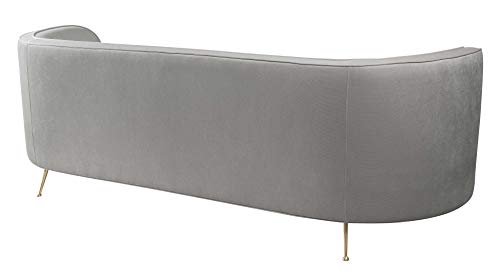 TOV Furniture Flare Modern Glam Curved Living Room Sofa, 91", Cream