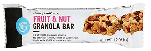 Amazon Brand - Happy Belly Fruit & Nut Chewy Trail Mix Granola Bars, 6 Count