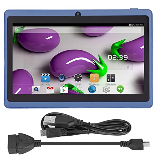 7 Inch Kids Tablet, Quad Core Processor Support for Android Tablet PC WiFi Puzzle for Home School Early Education (Blue)