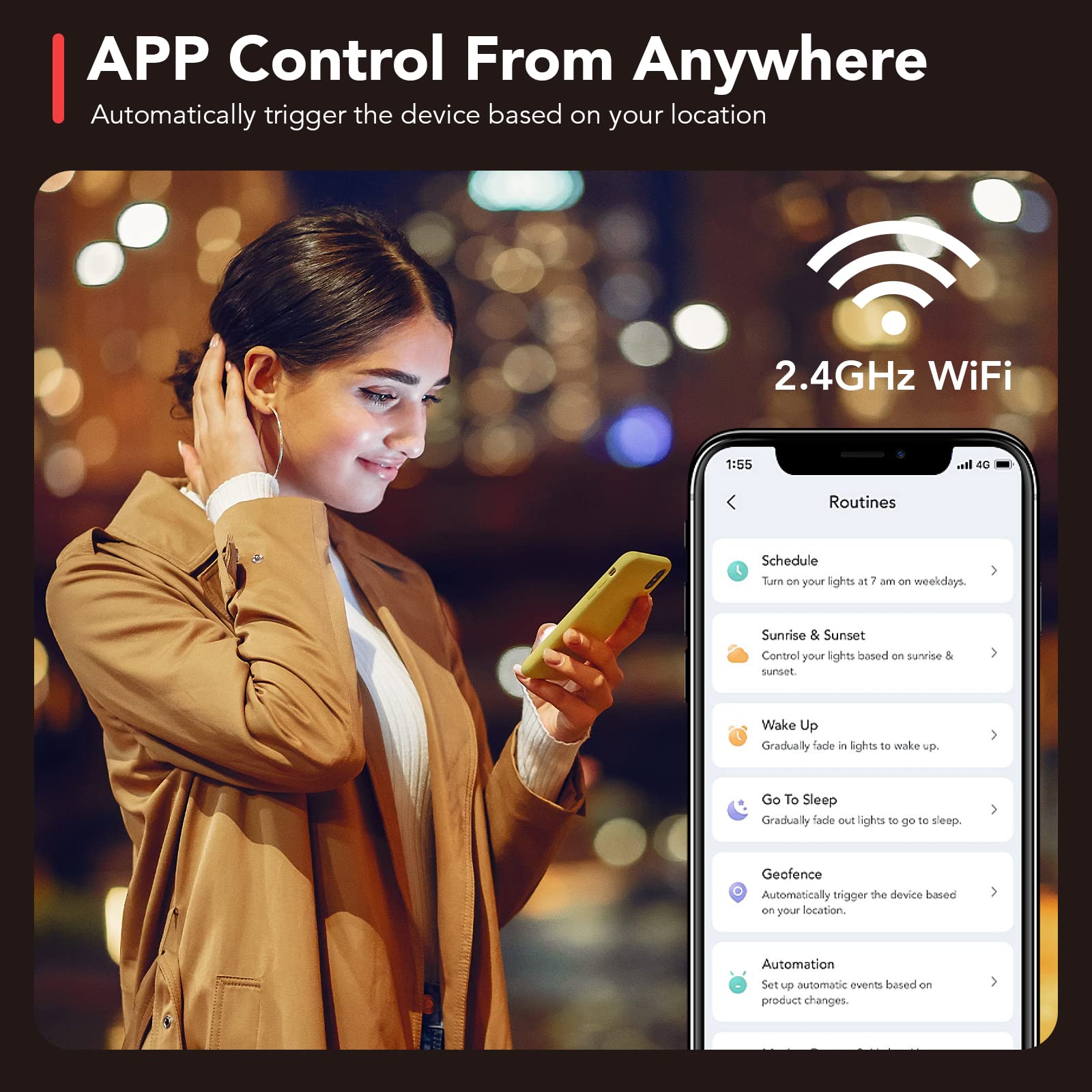 OREiN Smart LED Edison Light Bulb with Remote Control WiFi A19 Vintage Light Bulbs E26 Base 800Lm, 8W 60W Equiv Tunable 2700K-6500K Filament Bulbs Work with Alexa/Google/Aidot APP 4pack+1Romote…