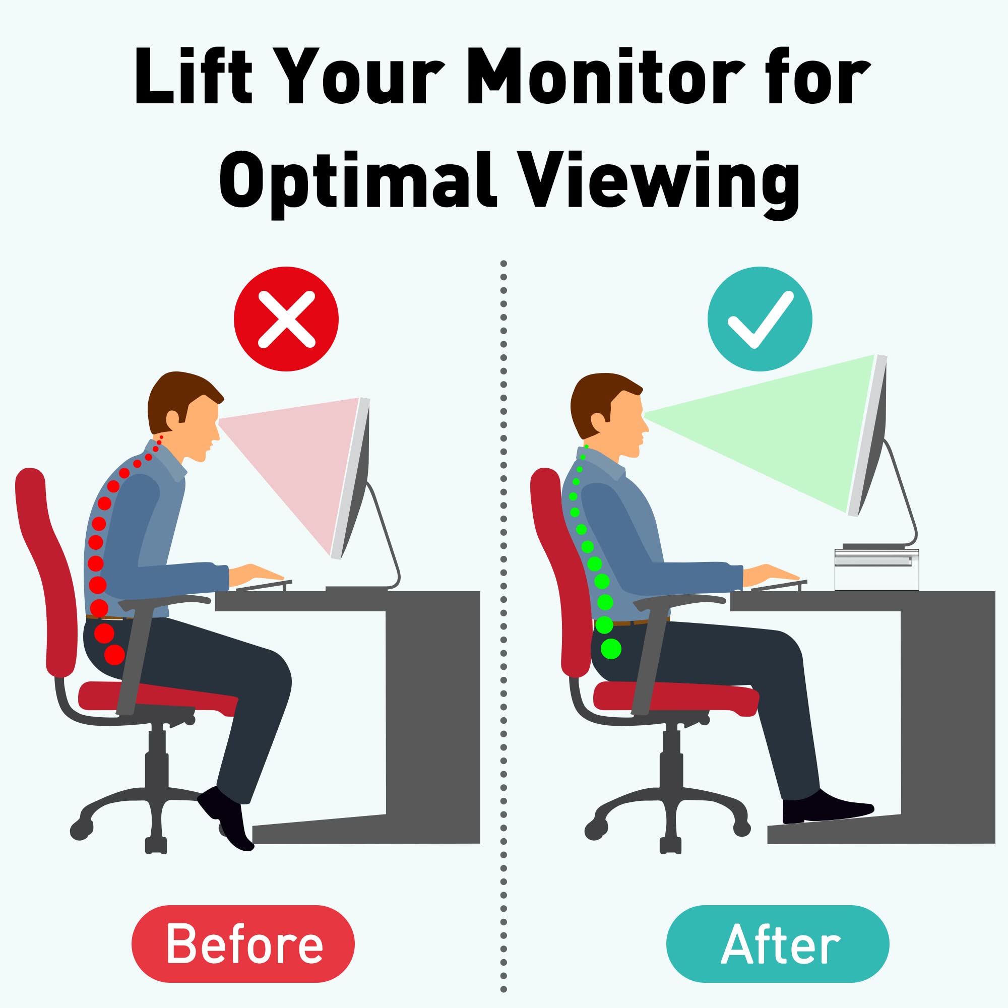 DeskLogics Computer Acrylic Monitor Stand Riser with Storage - Larger Size Single Clear PC Desktop Monitor Holder for Desk, Keyboard Storage, Laptop, TV Screen, Home, Office, Gift Ideas