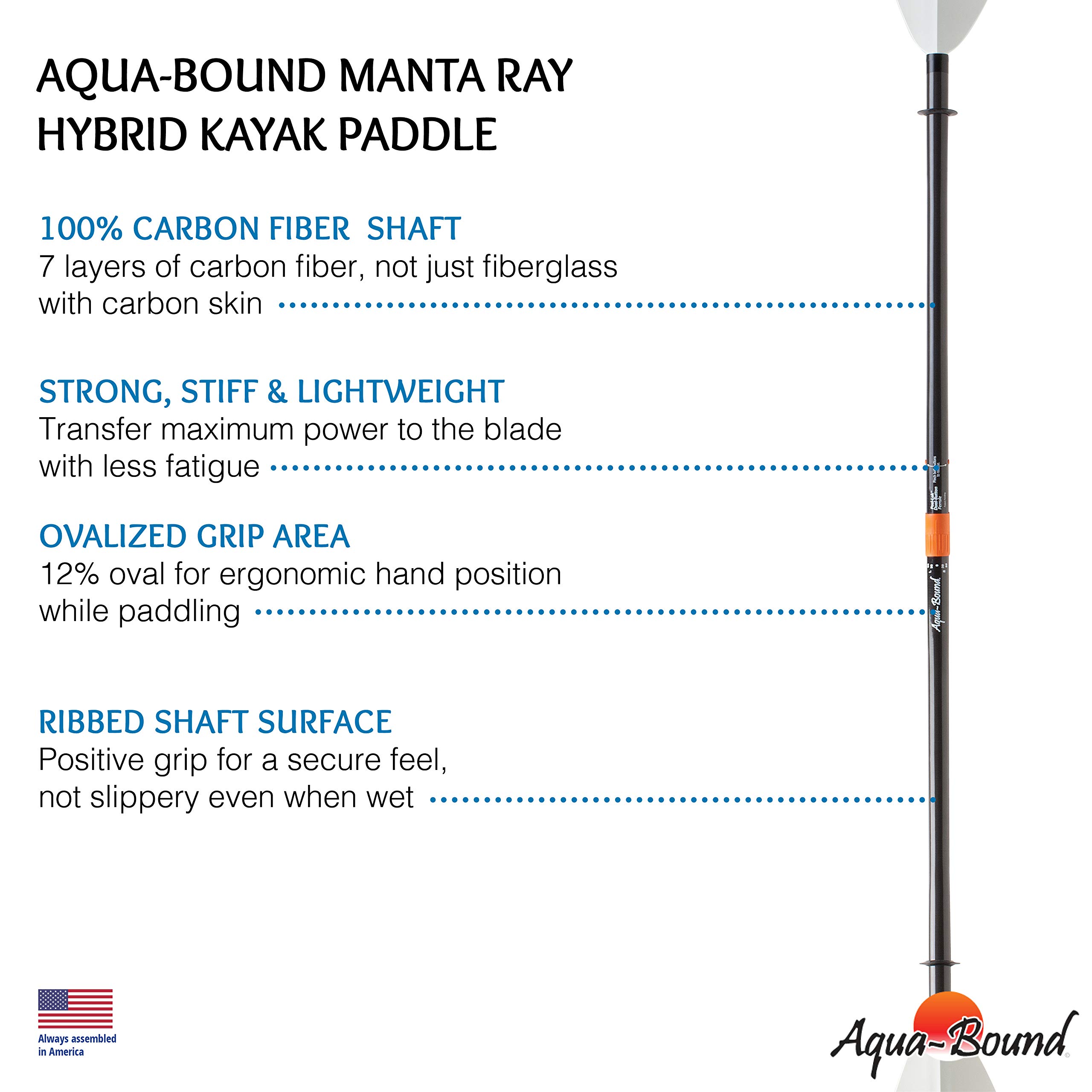 AQUA BOUND Aquabound Mantaray Hybrid White FG Blade/Posi-Lok Carbon Shaft 2pc, White, 210 cm (Discontinued)