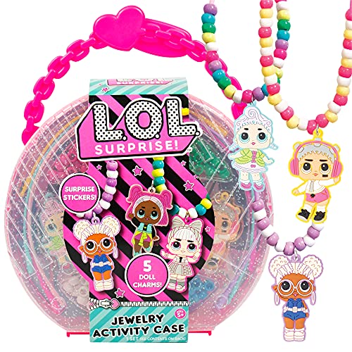 L.O.L. Surprise! Jewelry Activity Case, Create Your Own LOL Surprise Jewelry, Bead Kit Great for Travel and On-The-Go, 100+ Custom Accessories, DIY Jewelry Kit for Kids Ages 5, 6, 7, 8, 9