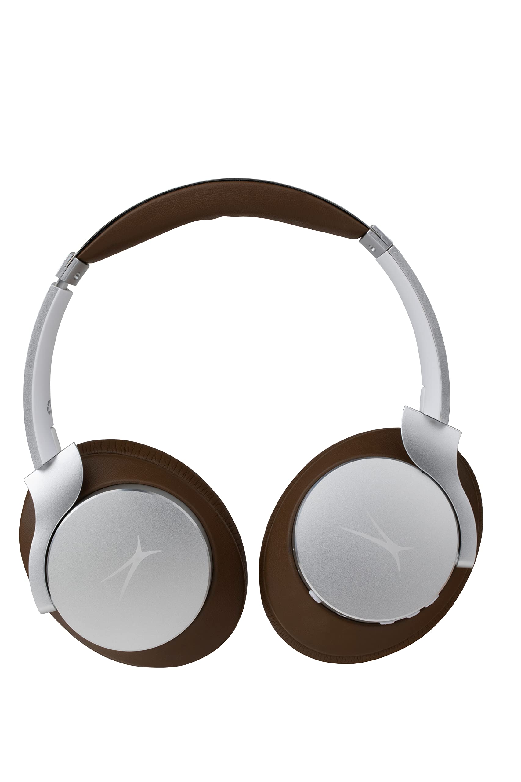 Altec Lansing Comfort Q+ Bluetooth Headphones, Active Noise Cancellation, Comfortable, Quite, Noise Cancelling Headphone, Up to 26 Hours of Playtime, 30 Ft. Wireless Range, Silver/Dark Brown