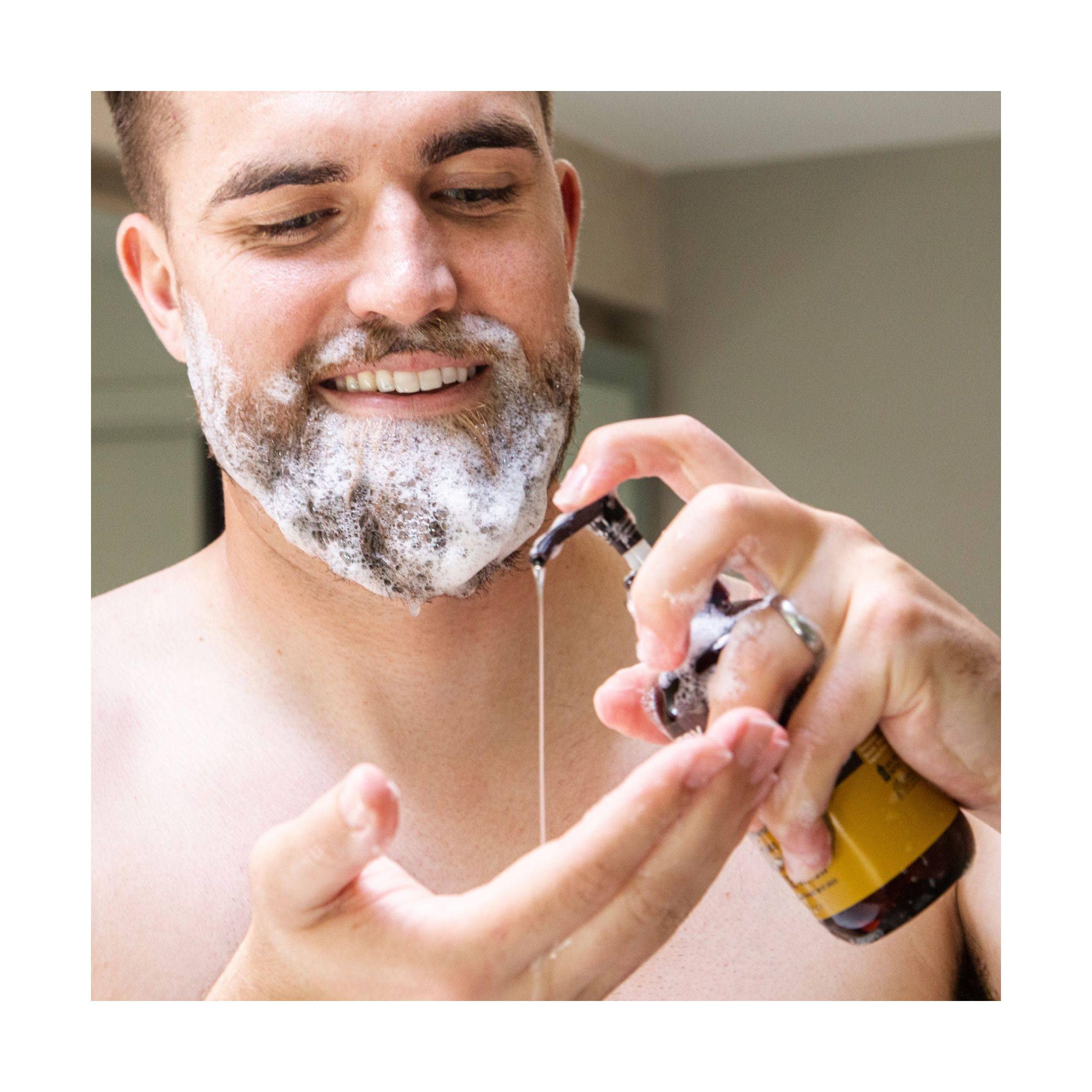 Every Man Jack Beard + Face Wash - Subtle Sandalwood Fragrance - Deep Cleans, Conditions, and Softens Your Beard and Skin Underneath - Naturally Derived with Aloe and Coconut - 6.7-ounce (EmjBeardWashParent)