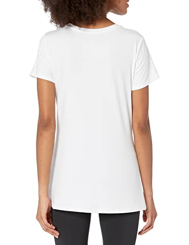 Amazon Essentials Women's Tech Stretch Short-Sleeve Crewneck T-Shirt (Available in Plus Size), Pack of 2, Black/White, Large