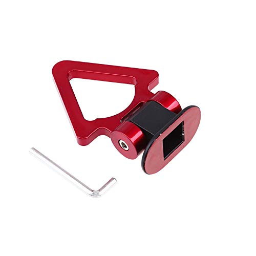 Xotic Tech Sport Track Racing Style Tow Hook Triangle Stick On Front Bumper Compatible with Car SUV Truck (Red)