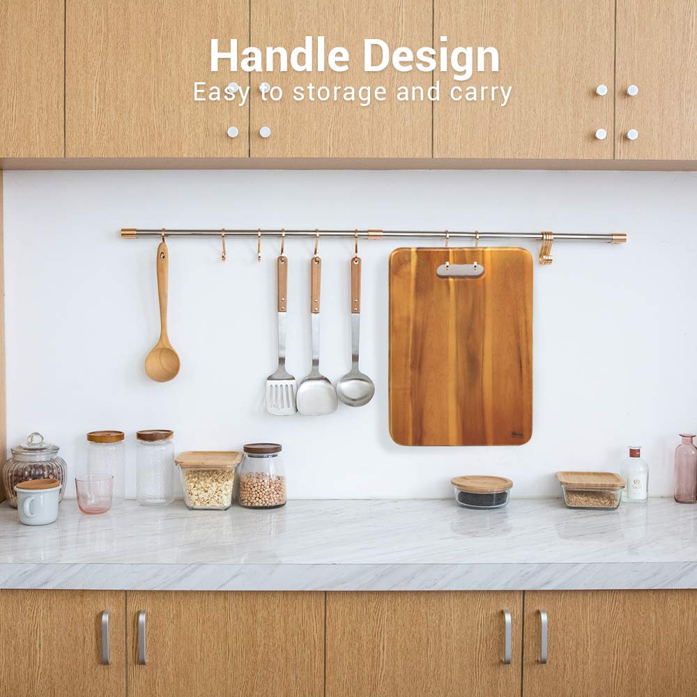Aidea Wood Cutting Board, Cutting Boards for Kitchen Wood with Handle Large 16x12x0.75Inch
