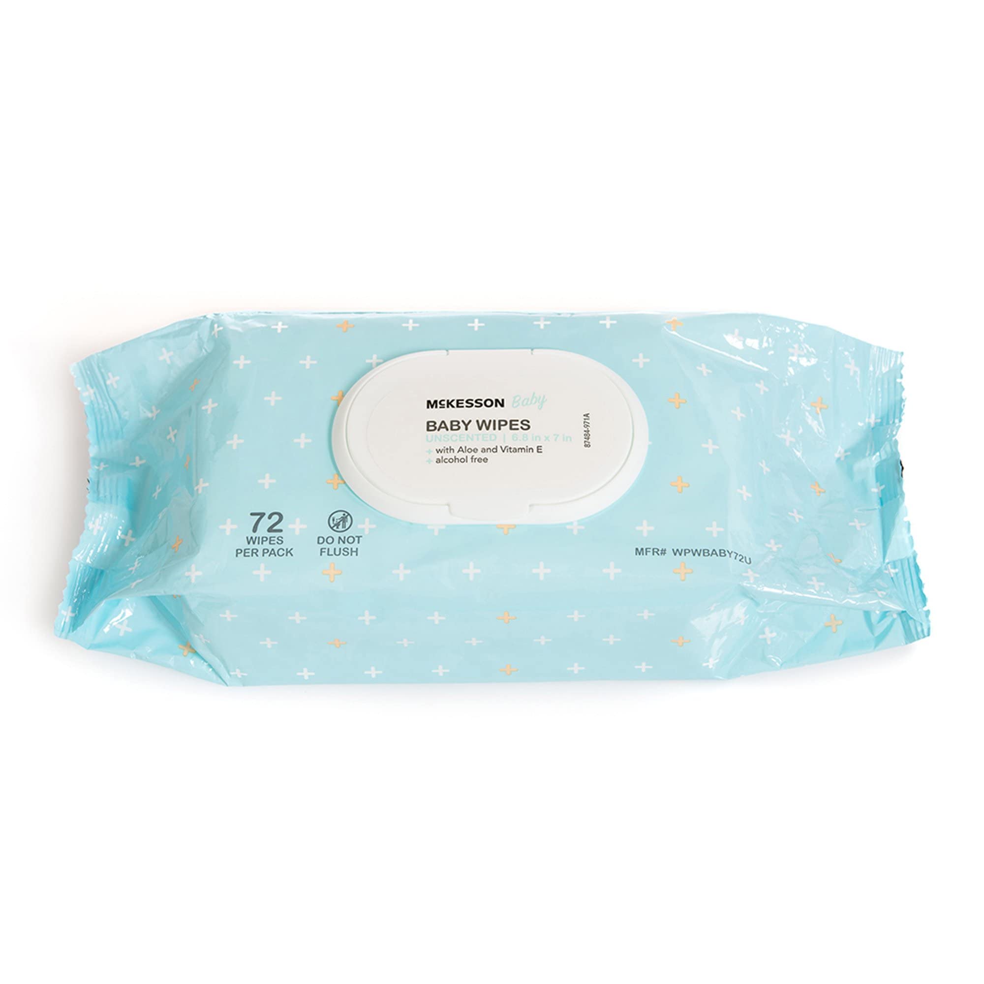 McKesson Baby Wipe with Aloe and Vitamin E, Unscented, Alcohol-Free, 72 Wipes, 12 Packs, 864 Total