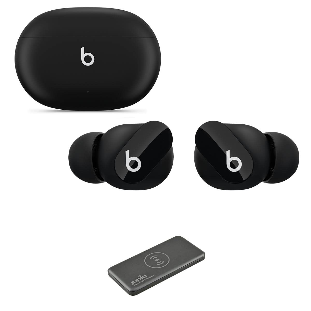 Beats by Dr. Dre Studio Buds True Wireless Noise-Canceling in-Ear Earphones, Black with Powervault III 10000mAh Wireless Charger