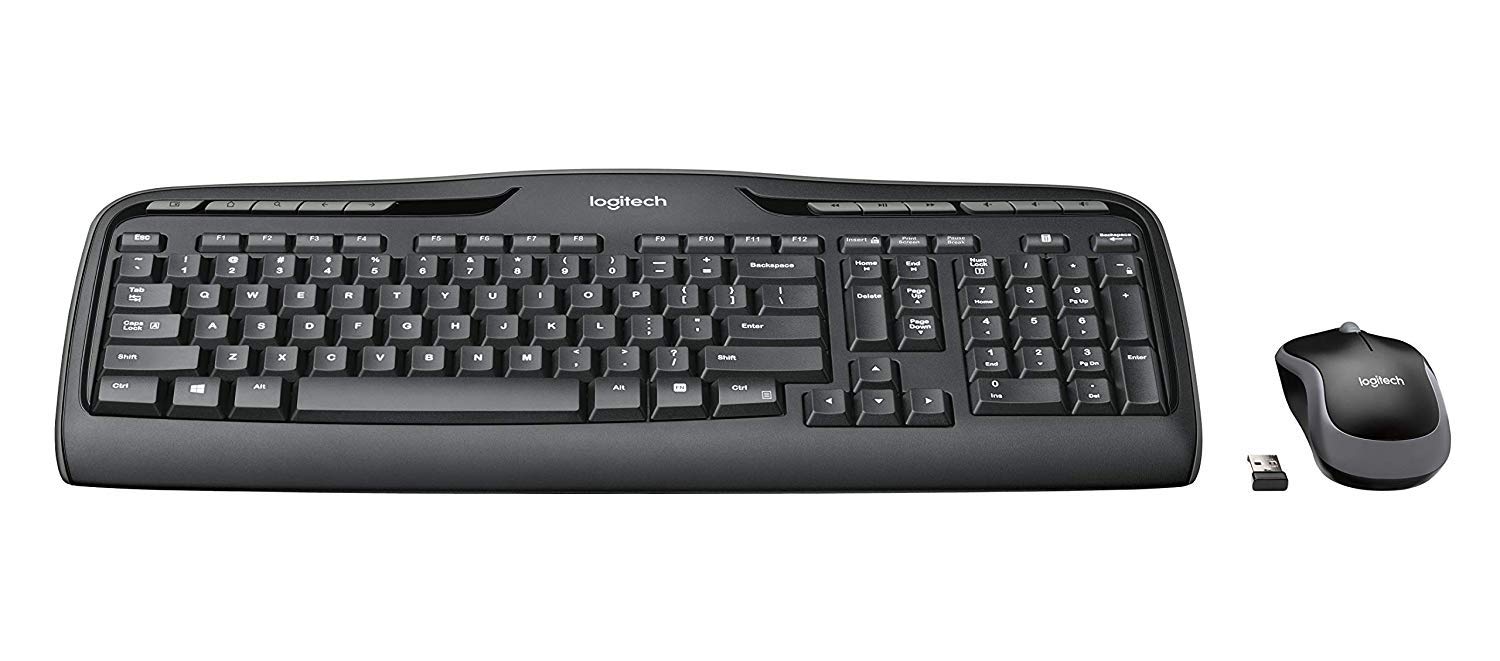 Logitech MK320 Wireless Desktop Keyboard and Mouse Combo — Entertainment Keyboard and Mouse, 2.4GHz Encrypted Wireless Connection, Long Battery Life (Renewed)