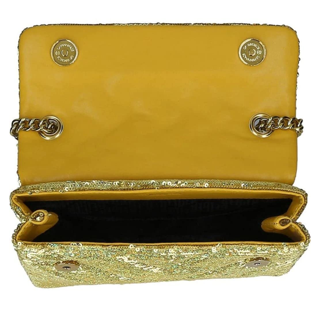 Kurt Geiger Women's Medium Kensington Gold Sequin Quilted Crossbody Bag