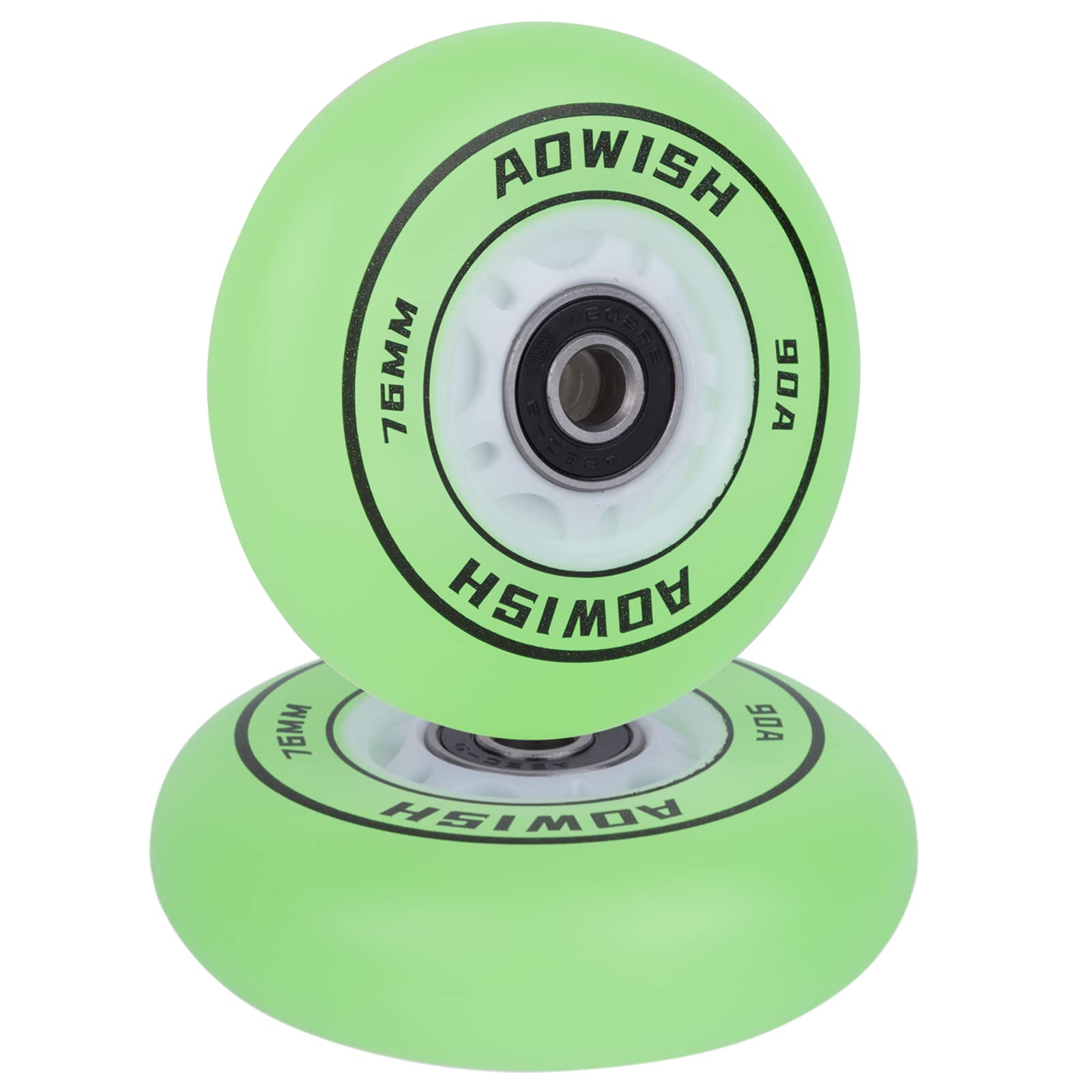 AOWISH 76mm Light Up Illuminating Rip Sticks Caster Board Wheels 90A LED Luminous Flash Waveboard Replacement Wheels w/Bearings ABEC-9 for 2 Wheel Pivoting Skateboard and More (2-Pack) (Blue)