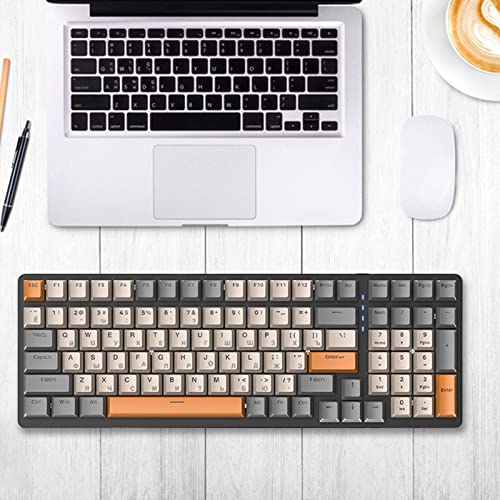 balikha Russian Mechanical Gaming Keyboard Backlight Mode USB Wired 100 Keys Portable for Laptop, Style B