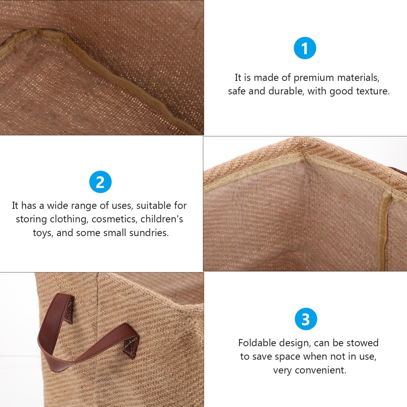Alipis Foldable Storage Basket Folding Laundry Basket 1pc Jute Storage Basket Cylinder Baby Pe Waterproof Layer Wardrobe Basket Collapsing Laundry Baskets Jute Storage Box
