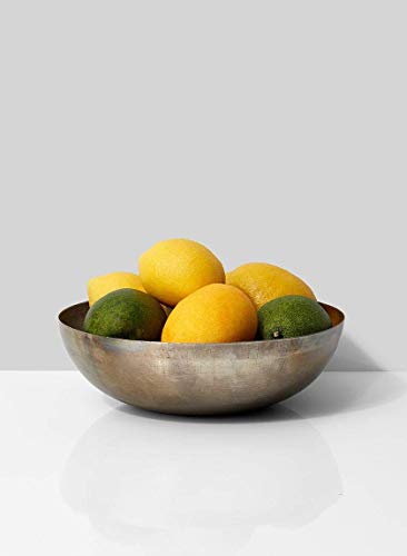 Serene Spaces Living Rustic Iron Bowl – Sturdy Oil Slick Iron Bowl with Iridescent Rainbow Spots – Vintage Accent Piece for Home or Office - Versatile Bowl Makes a Great Gift, 8.25” D x 2.5” H