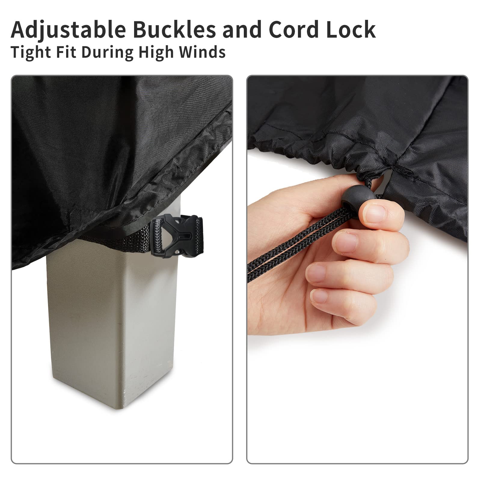 ALSTER Fire Pit Cover, Fits for 30-32 inch, Heavy duty and Waterproof Windproof Covers, 32" L x 32" W x 24" H, Black