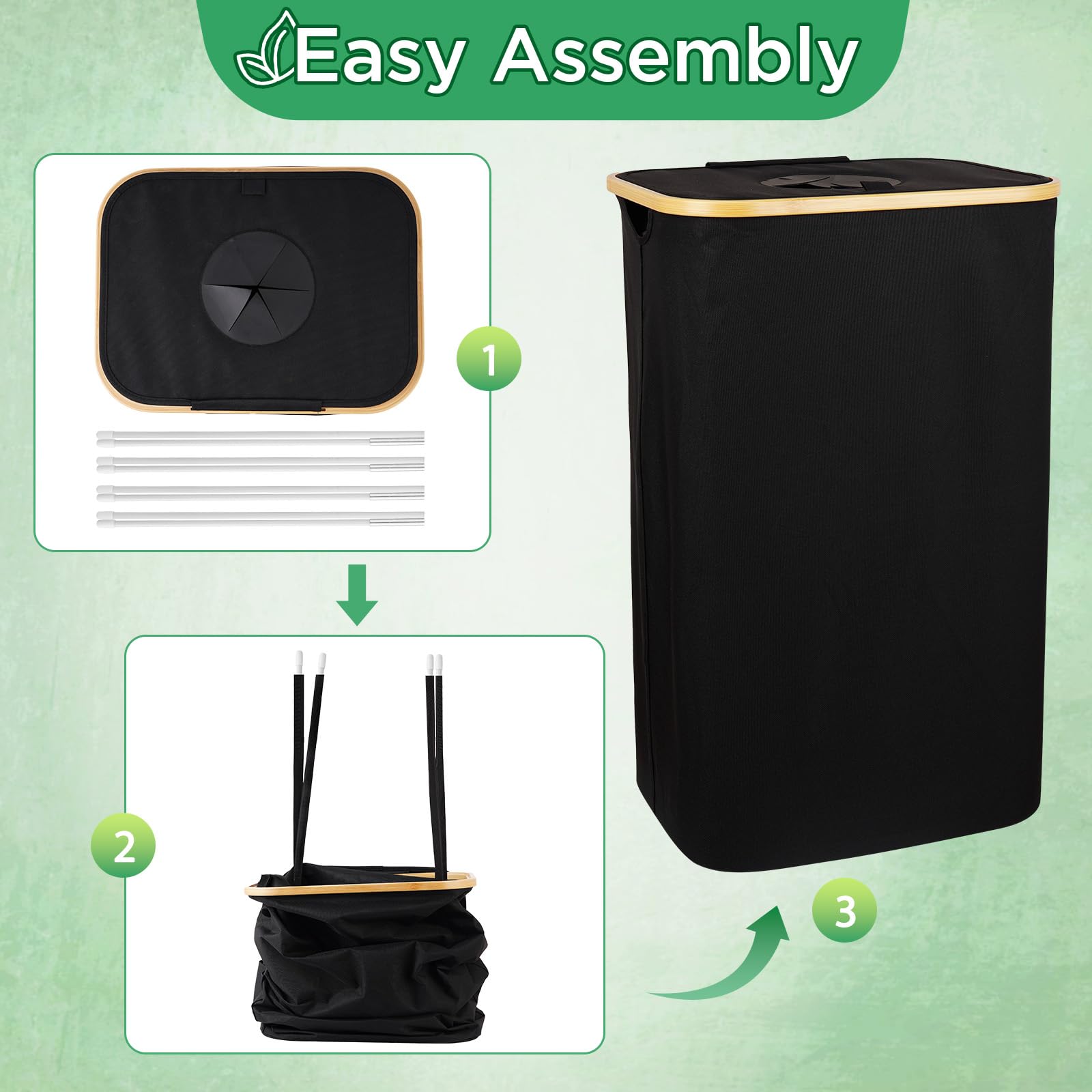BEAUTIFABLE Recycling Bin for Kitchen, 26 Gallon Indoor Large Recycle Bin with Lid and 2 Removeable Reusable Inner Bag Collecting Bottle Can Waste Plastice (Black