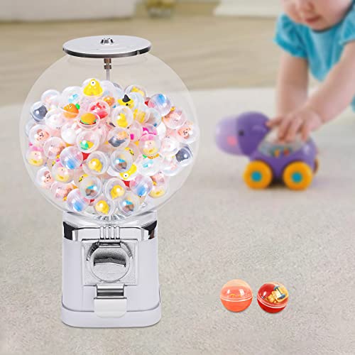 Gdrasuya10 Vending Machine, 18.11" Big Bubble Gumball Machine Lockable Candy Gumball Dispenser Machine Large Capacity Toy Vending Machine for 1.26inch Ball or Candy, White