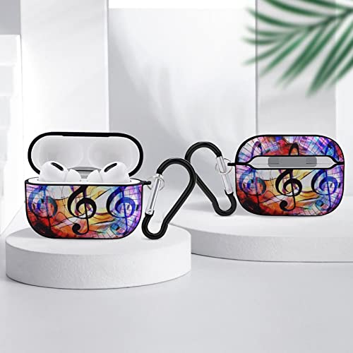 Dream Music Notes Airpods Pro Case Bluetooth Fashion Portable Shockproof and Anti-Scratch Headphone Charging Case Protective Case for Airpods Pro with Keychain Chain Gift Unisex