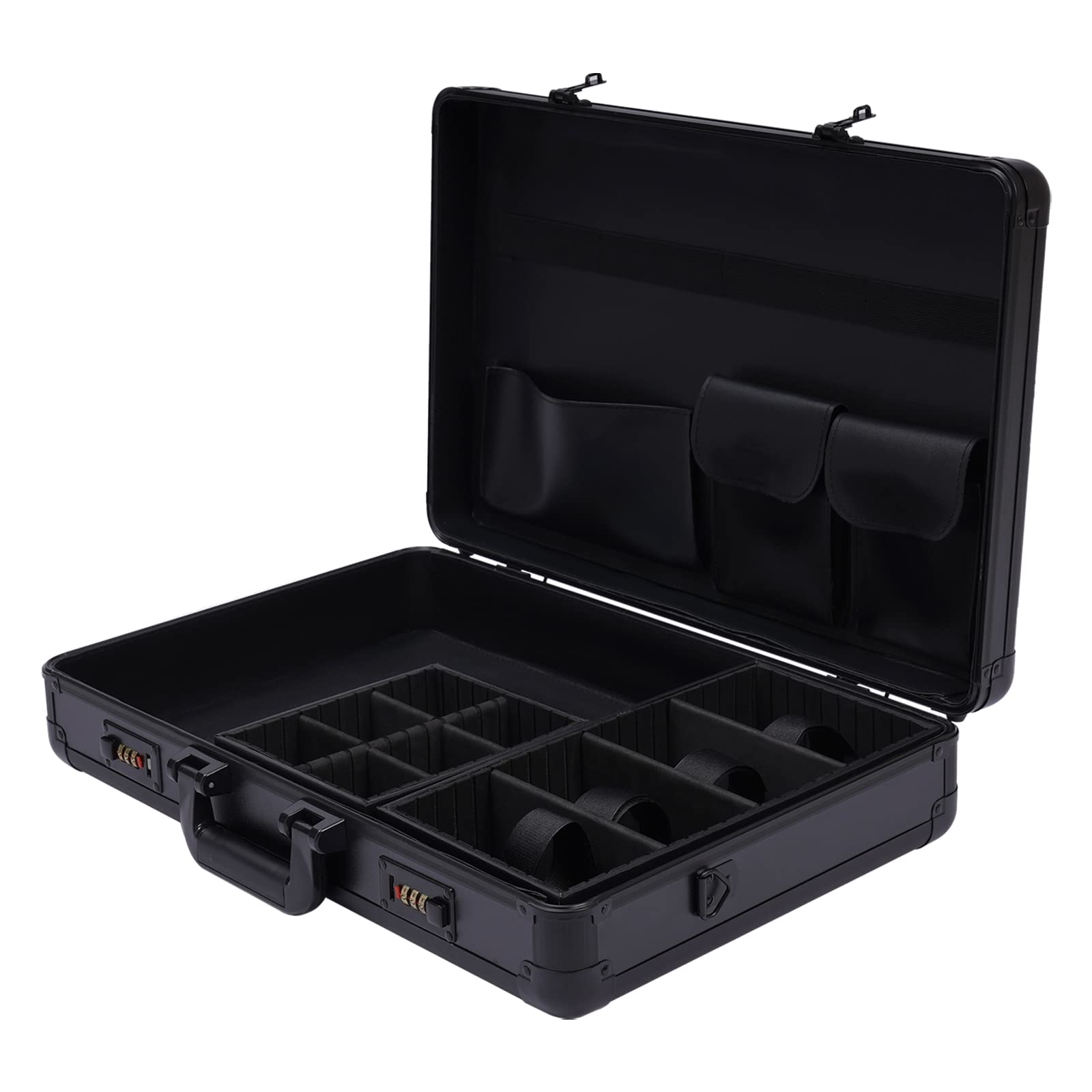 Barber Carrying Case,Professional Stylist Tool Carry Case,Salon Hair Cutting Grooming Kit Storage Organizer with Handle and Secure Numlock for Clippers, Scissors, Barber Supplies