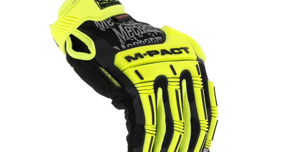 Mechanix Wear: Hi-Viz M-Pact E5 Work Gloves (X-Large, Fluorescent Yellow)
