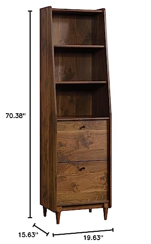 Sauder 2 tier Harvey Park Narrow Bookcase, Grand Walnut finish