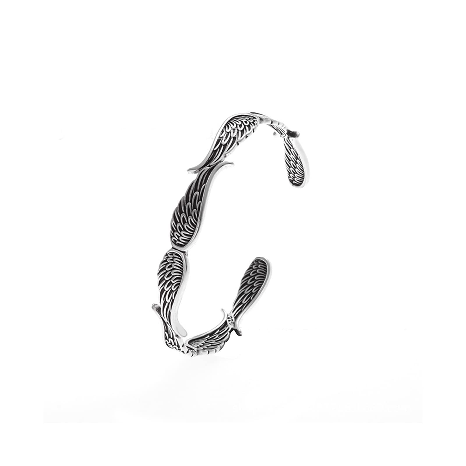 Atiptu Vintage Angel Wings Bracelet for Women Men Layering Angel Bangle Bracelets,Inspirational Guardian Angel Bangle Bracelets for Birthday/Graduation Gifts